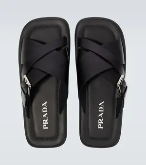 Prada Brushed Leather Sandals