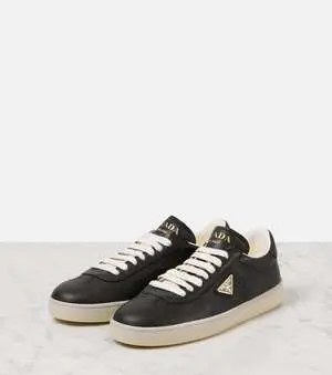 Prada Logo Leather Sneakers