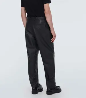 Prada Leather Straight-leg Trousers
