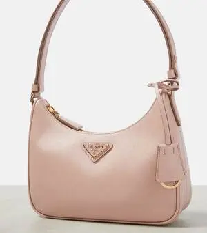 Prada Re-edition Mini Leather Shoulder Bag - Pink