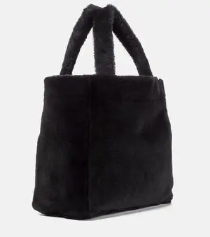 Prada Medium Shearling Tote - Black