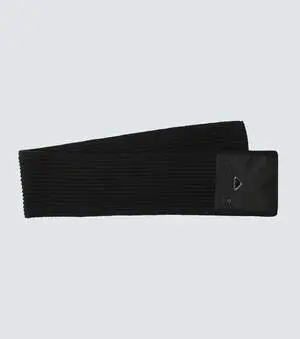 Prada Wool And Re-nylon Gabardine Scarf - Black
