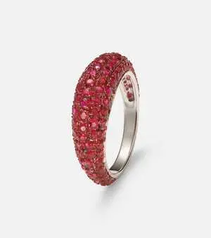 KAMYEN Disco 18kt White Gold Ring With Rubies