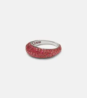 KAMYEN Disco 18kt White Gold Ring With Rubies - Silver