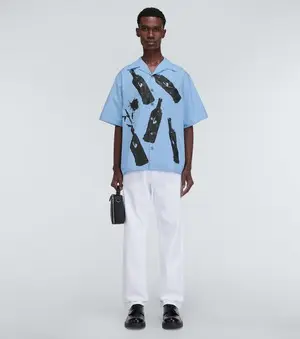 Prada Printed Cotton Bowling Shirt
