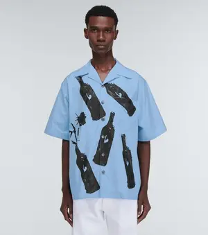 Prada Printed Cotton Bowling Shirt