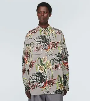 Prada Printed Cotton Poplin Shirt