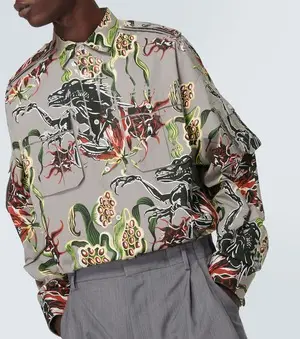 Prada Printed Cotton Poplin Shirt