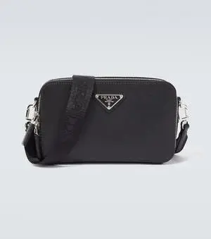 Prada Brique Leather Crossbody Bag - Black