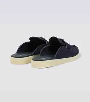Prada Logo Suede Slippers