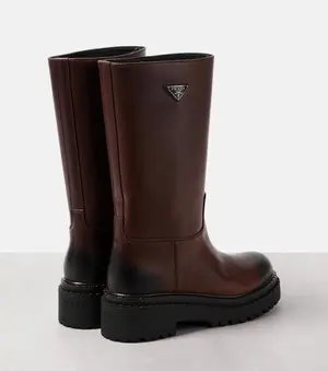 Prada Logo Leather Boots