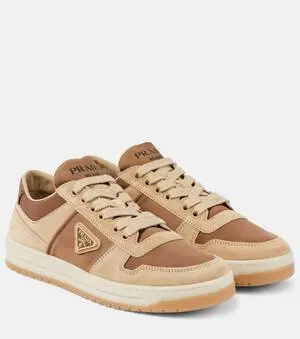Prada Downtown Re-nylon And Suede Sneakers