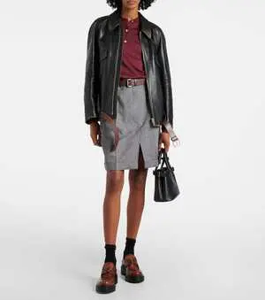 Prada Logo Leather Platform Loafers - Brown