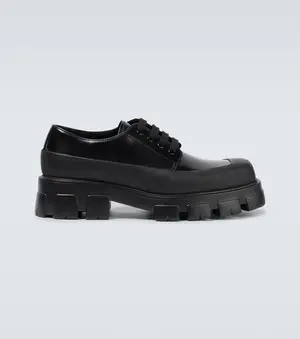 Prada Paneled Leather Derby Shoes