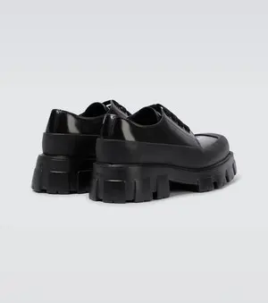 Prada Paneled Leather Derby Shoes