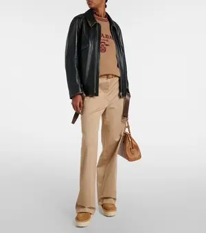 Prada Shearling-lined Suede Ankle Boots