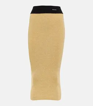 Prada Lamé Midi Skirt