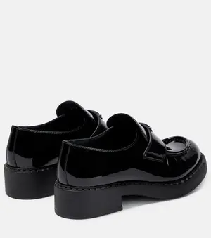 Prada Logo Patent Leather Loafers