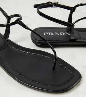 Prada Patent Leather Thong Sandals