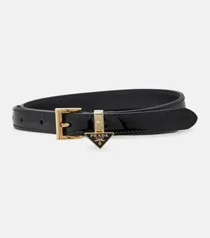 Prada Logo Leather Belt - Black