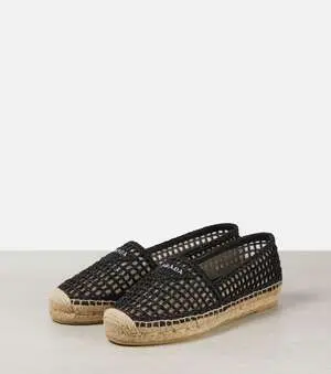 Prada Logo Crochet Espadrilles