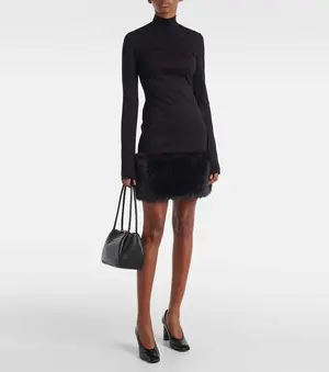 Prada Medium Leather Shoulder Bag - Black
