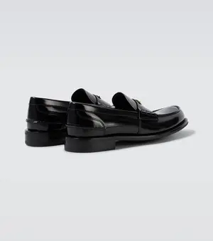 Prada Logo Leather Loafers