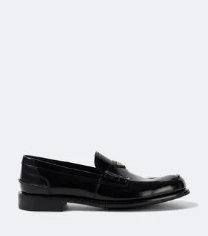 Prada Logo Leather Loafers