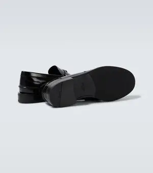 Prada Logo Leather Loafers
