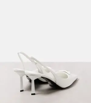 Prada Leather Slingback Pumps - White