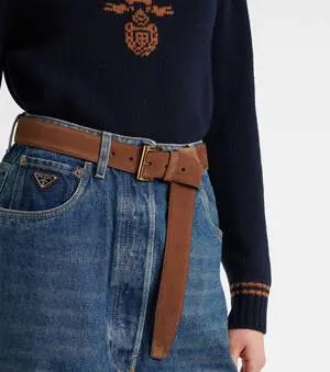Prada Suede Belt - Brown