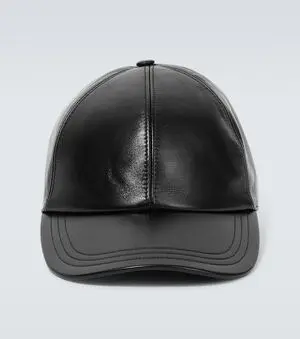 Prada Leather Baseball Cap - Black