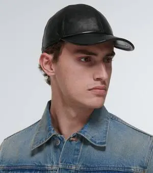 Prada Leather Baseball Cap