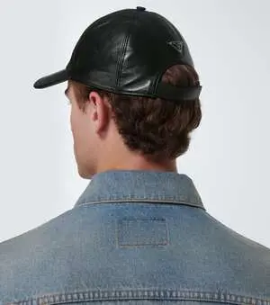 Prada Leather Baseball Cap