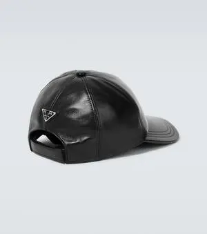 Prada Leather Baseball Cap