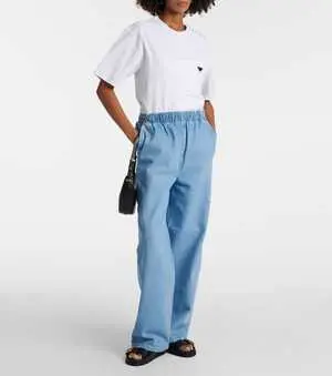 Prada Logo Wide-leg Jeans