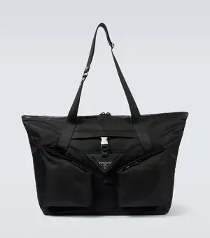 Prada Re-nylon Leather-trimmed Duffle Bag - Black