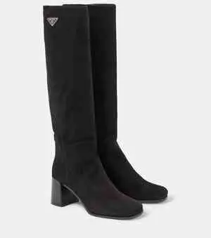 Prada Logo Knee-high Boots