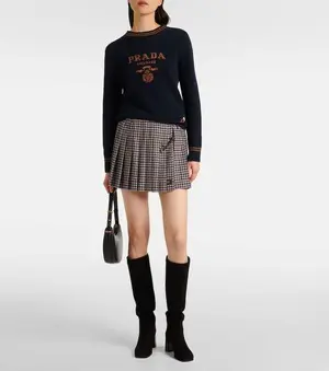 Prada Logo Knee-high Boots