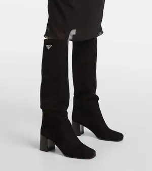 Prada Logo Knee-high Boots