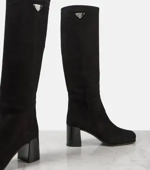 Prada Logo Knee-high Boots