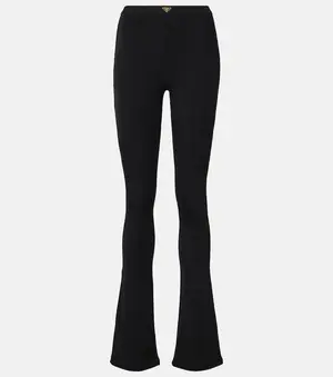 Prada Ribbed-knit Flared Pants
