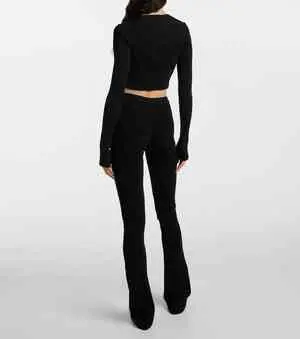 Prada Ribbed-knit Flared Pants