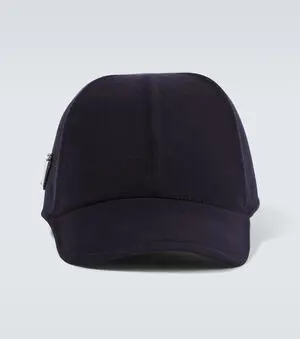 Prada Virgin Wool Felt Baseball Cap - Blue