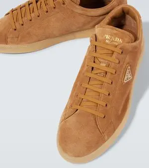 Prada Logo Suede Sneakers
