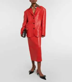 Prada Leather Pencil Skirt