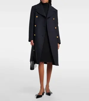 Prada Double-breasted Wool Coat - Blue