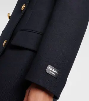 Prada Double-breasted Wool Coat - Blue