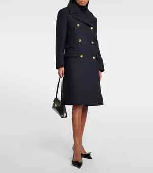 Prada Double-breasted Wool Coat - Blue