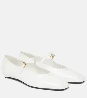 Prada Leather Mary Jane Flats - White